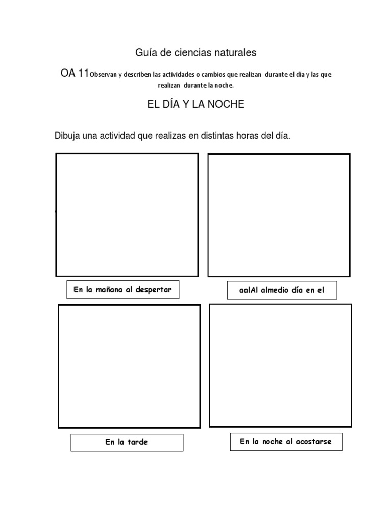 Actividades del Día y la Noche para Niños | PDF