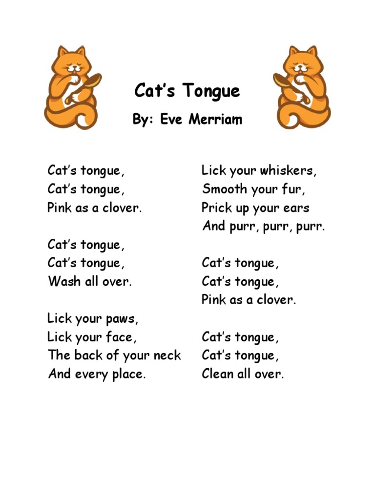 The Multifaceted Uses of a Cat's Tongue: A Poem Exploring Grooming ...