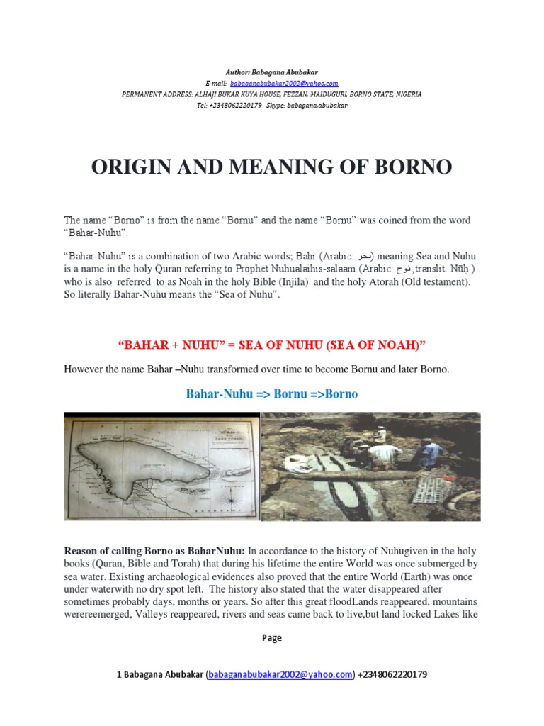 Origin and Meaning of Borno | Download Free PDF | Earth Sciences | Science