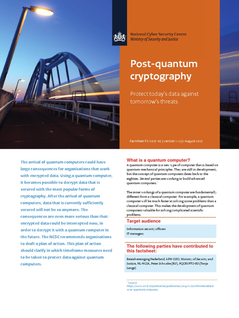 Factsheet Post-Quantum Cryptography | PDF | Cryptography | Key ...