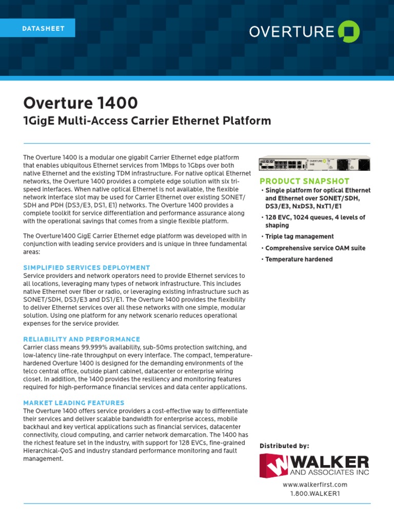 Overture 1400 Pdf Telecommunications Infrastructure Electronics
