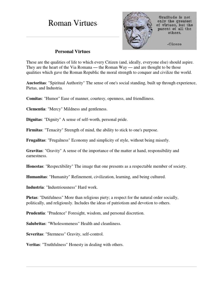 roman virtues | Prudence | Virtue