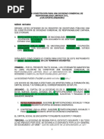Modelo de Constitución para Una Sociedad Comercial de Responsabilidad Limitada S.R.L. | PDF ...