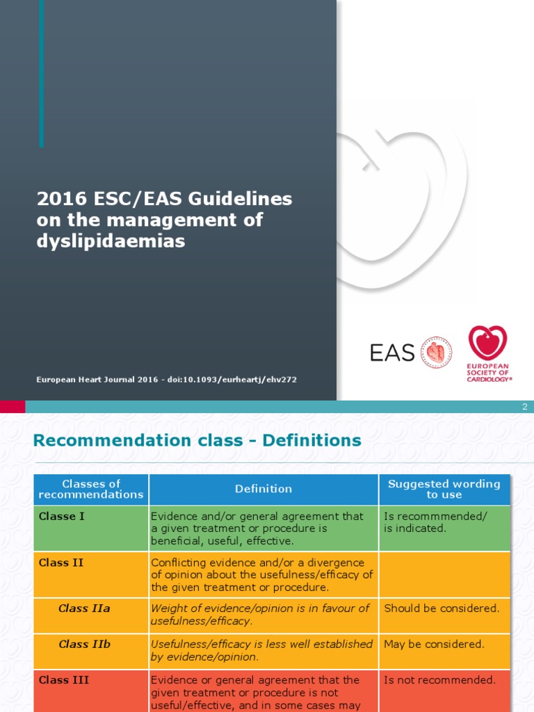 2016 ESC/EAS Dyslipidaemia Guidelines | PDF | Cardiovascular Diseases ...