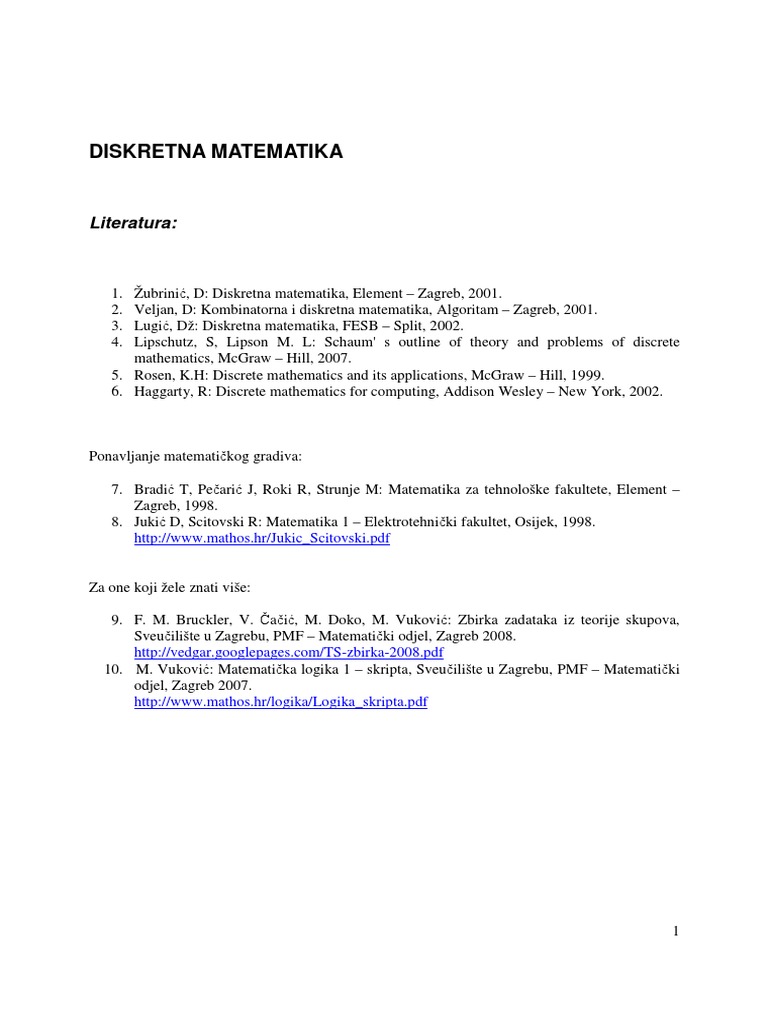 Diskretna Matematika PDF | PDF