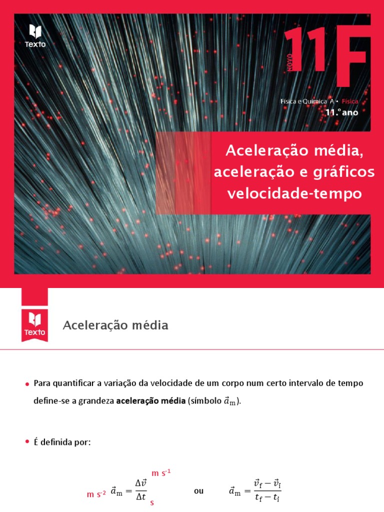 Aceleração Média, Aceleração e Gráficos Velocidade-Tempo | PDF ...