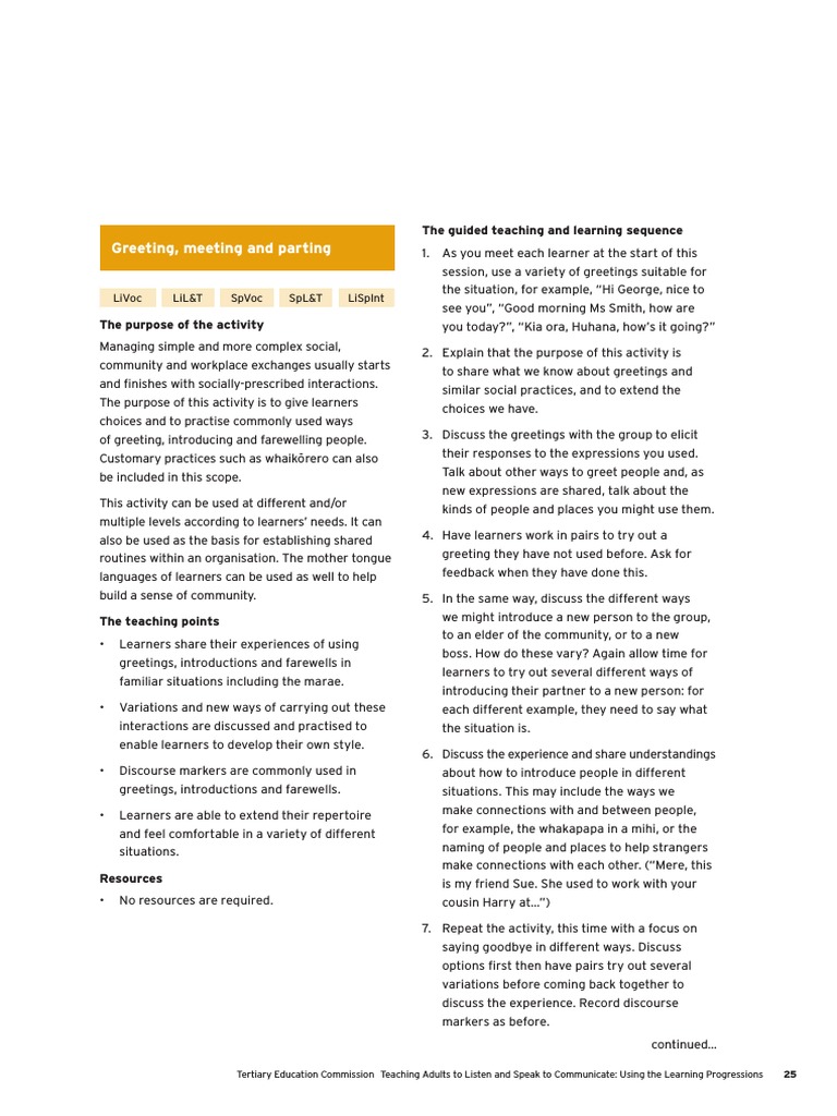 01-Greeting Meeting and Parting PDF | PDF | Human Communication ...