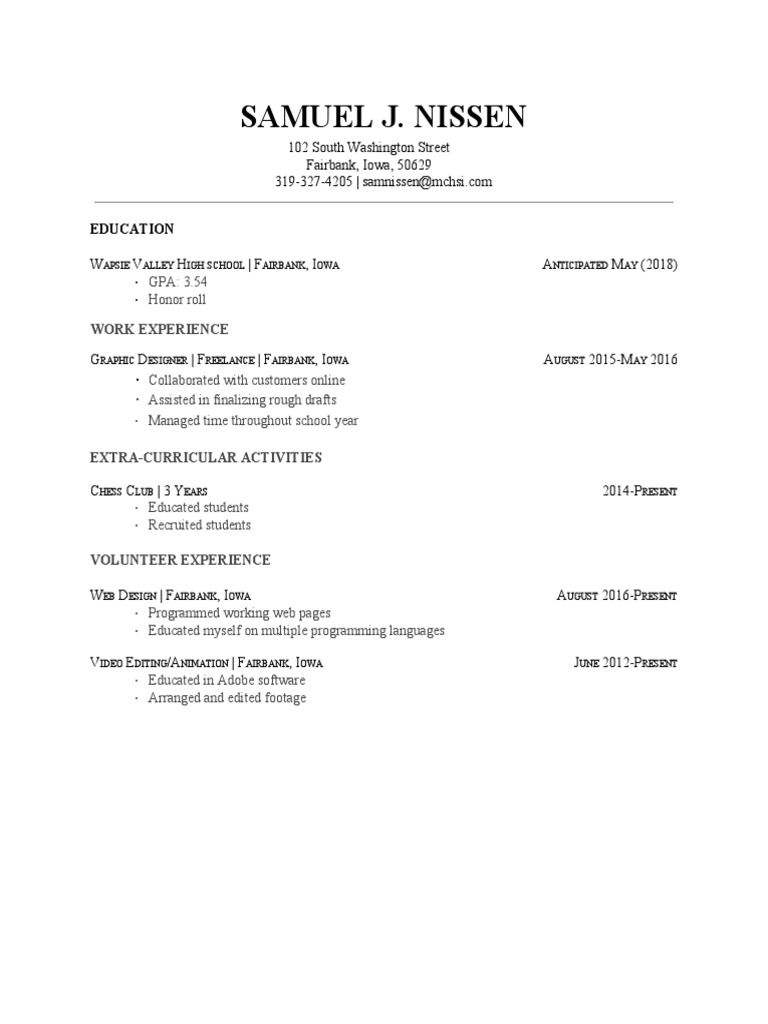 Sam Nissen - Resume Template | PDF