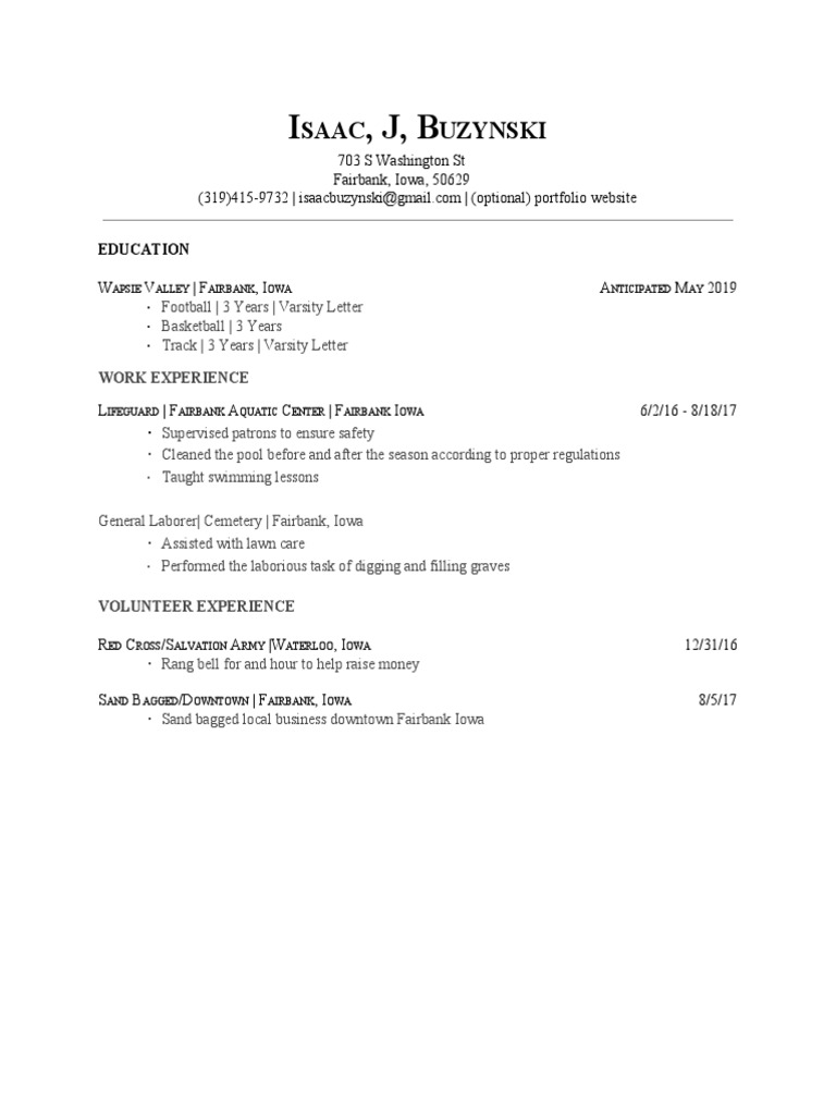 Isaac Buzynski - Resume Template | PDF