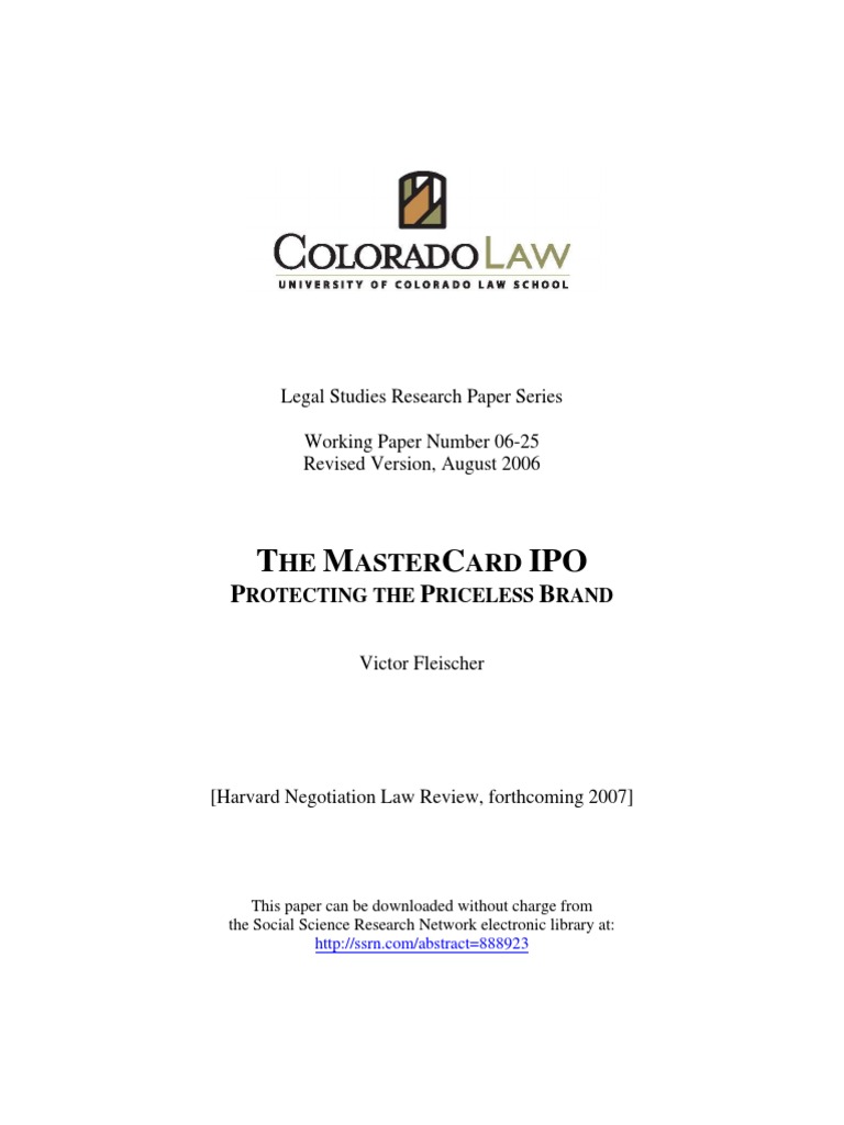Master Card Ipo | PDF