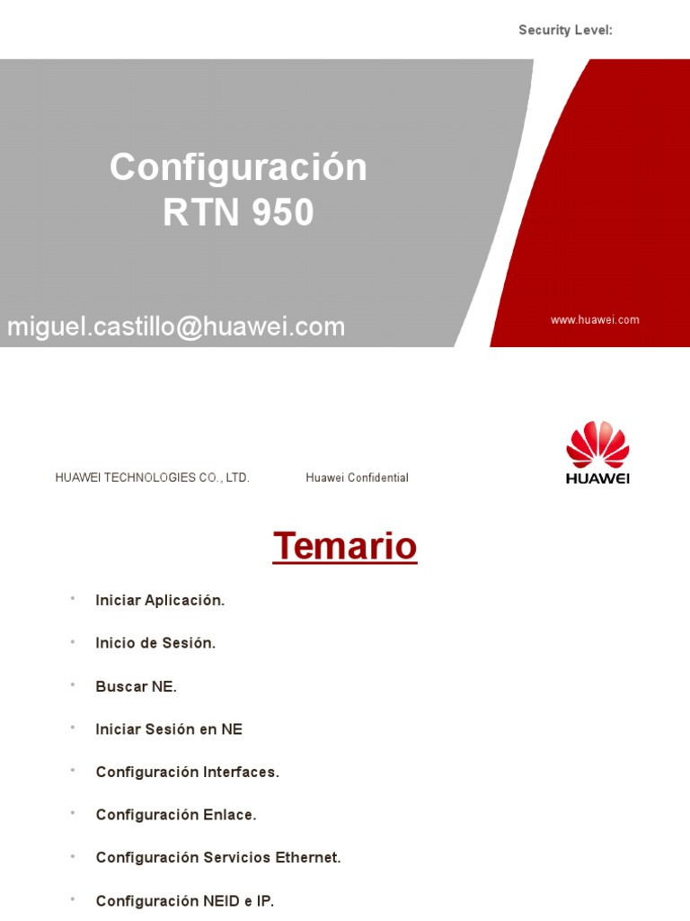 Guía de Configuración RTN 950 de Huawei | PDF | Red de computadoras ...