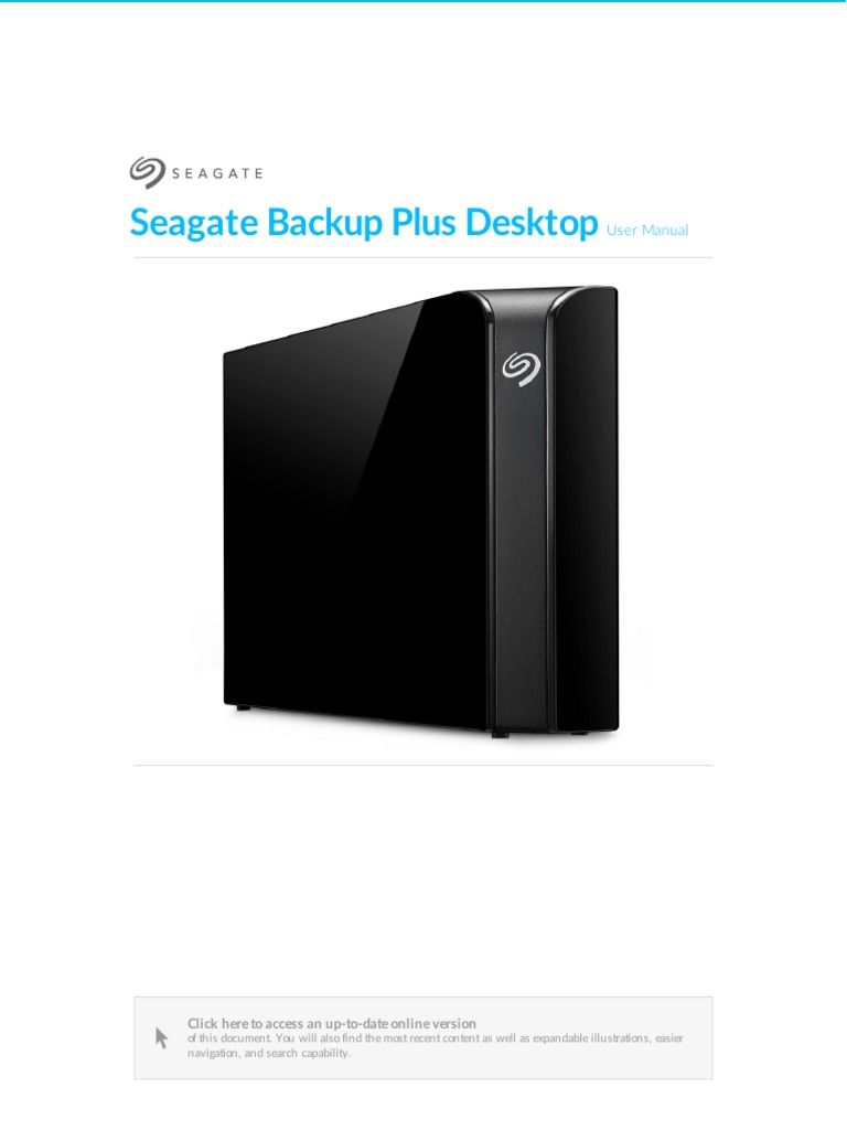 Seagate Backup Plus - User's Manual | PDF | Usb | Hard Disk Drive