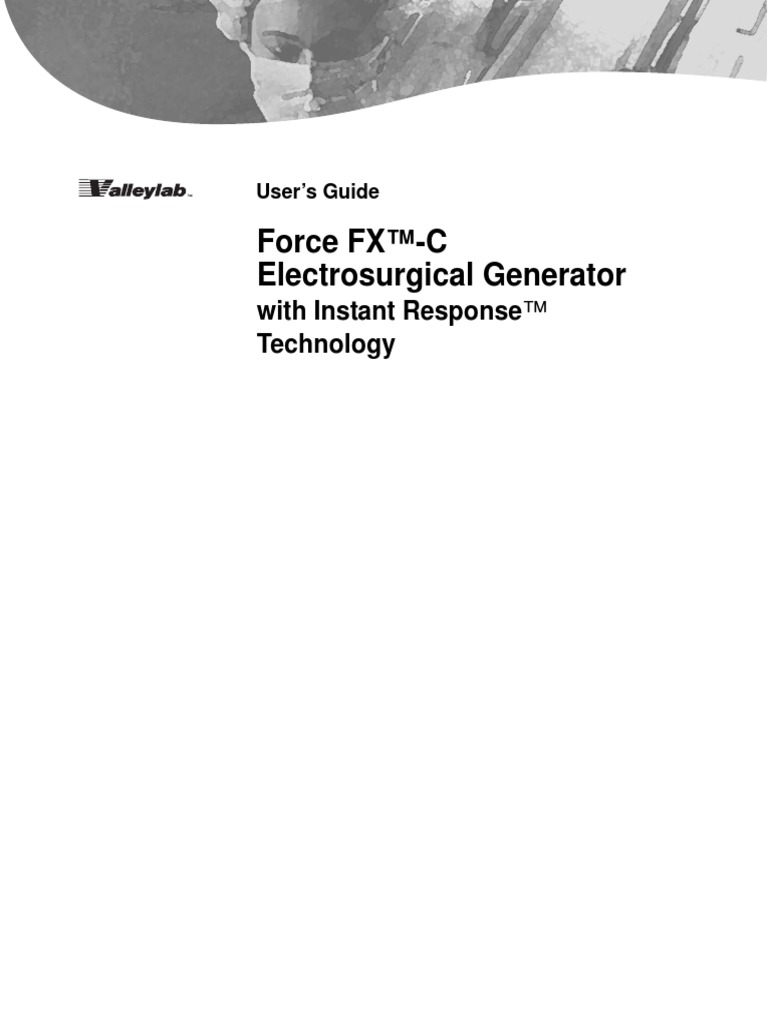 ValleyLab Force FXC Electrosurgical Generator User Manual | PDF | Electrical Engineering ...