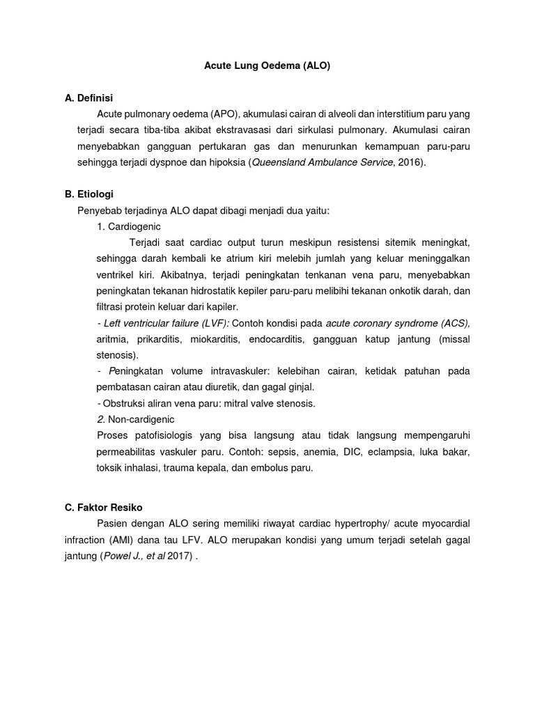 LP Acute Lung Oedema | PDF