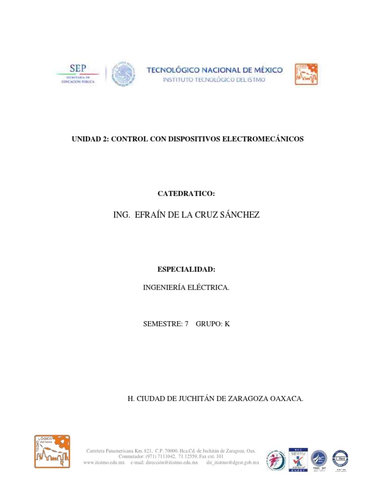 Control Electromecánico en Ingeniería | PDF | Relé | Corriente eléctrica