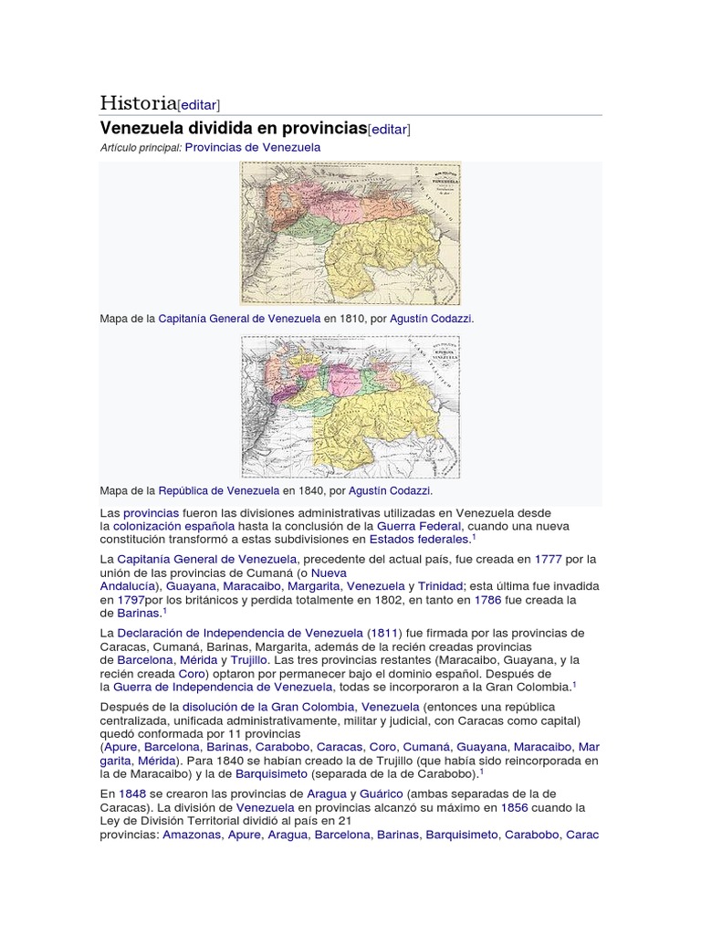Evolucion Del Mapa de Venezuela Desde La Conquista | PDF | América del ...