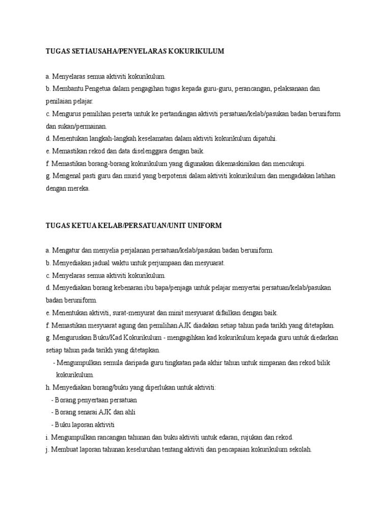 Tugas Setiausaha | PDF
