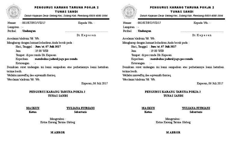 Undangan Takbir Keliling | PDF