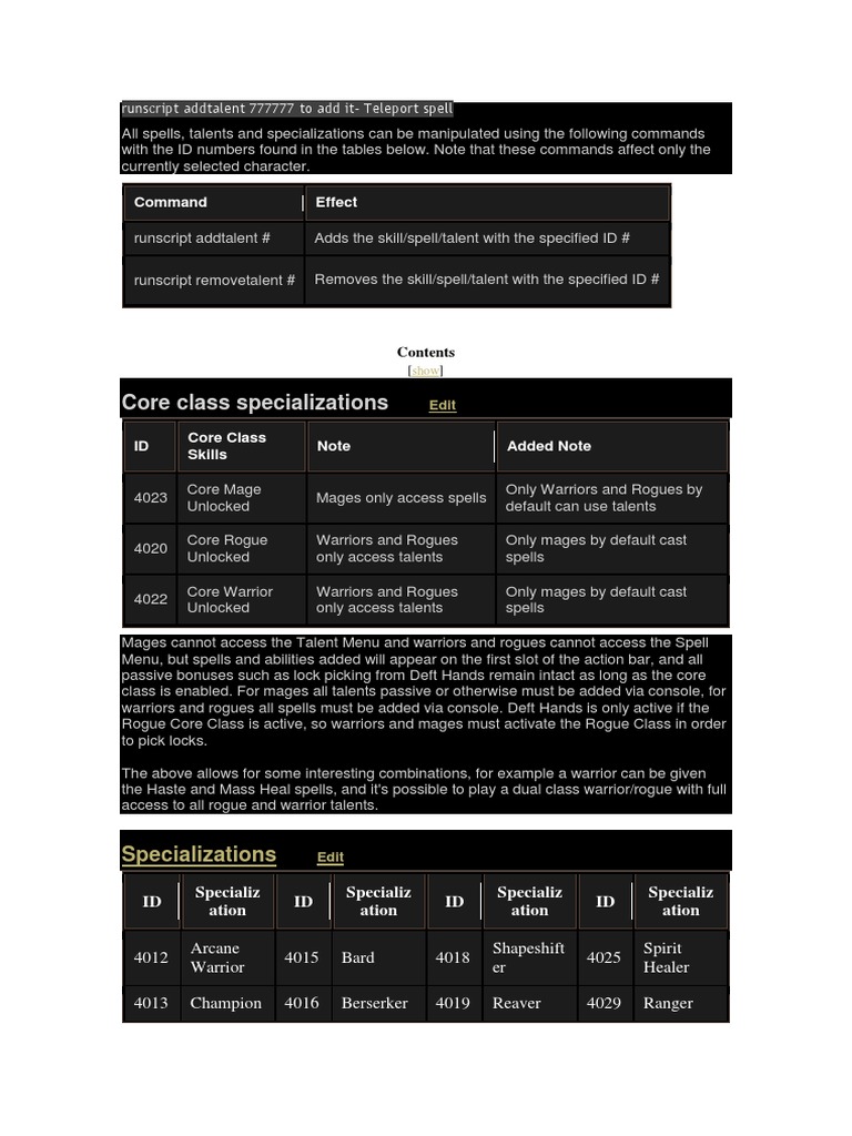 Dragon Age Origins Ability ID Codes | PDF | Fantasy Games | Dungeons ...