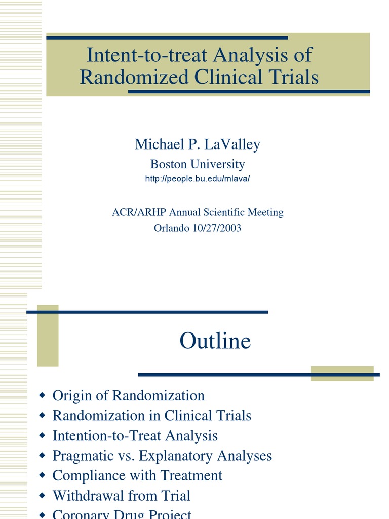 Intention To Treat Analysis | PDF | Randomized Controlled Trial | Placebo