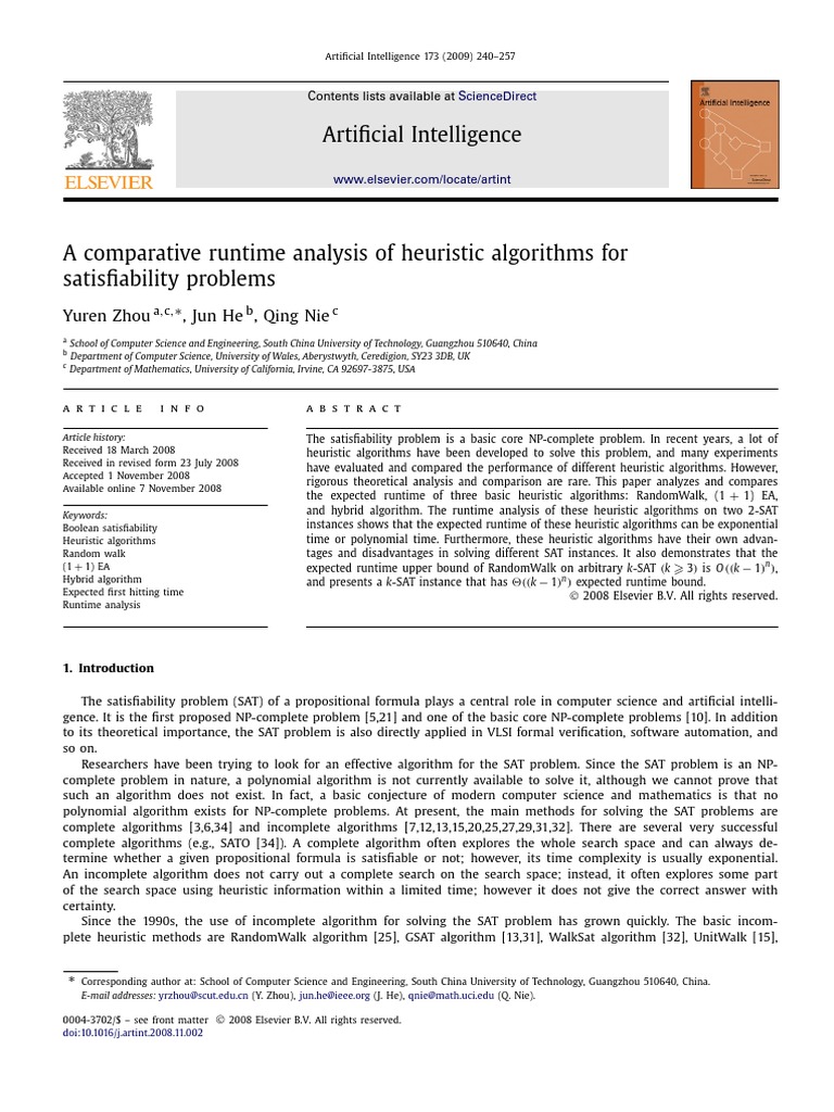 A Comparative Runtime Analysis of Heuristic Algorithms | PDF | Time Complexity | Theoretical ...
