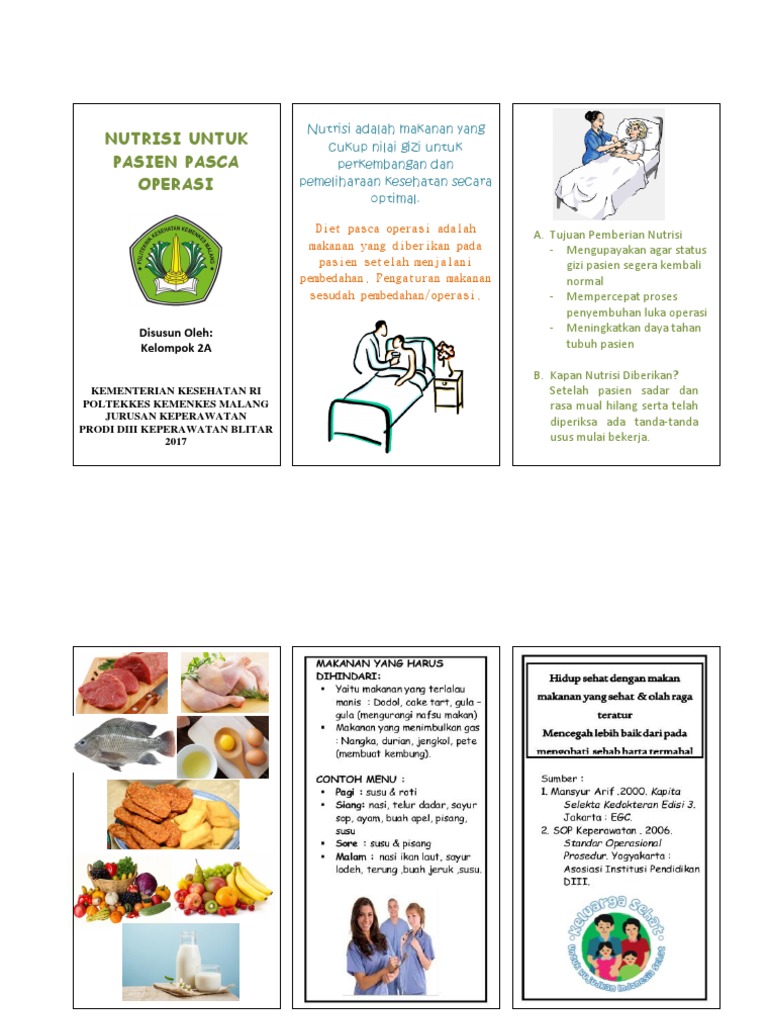 Leaflet Nutrisi Untuk Pasien Pasca Operasi | PDF