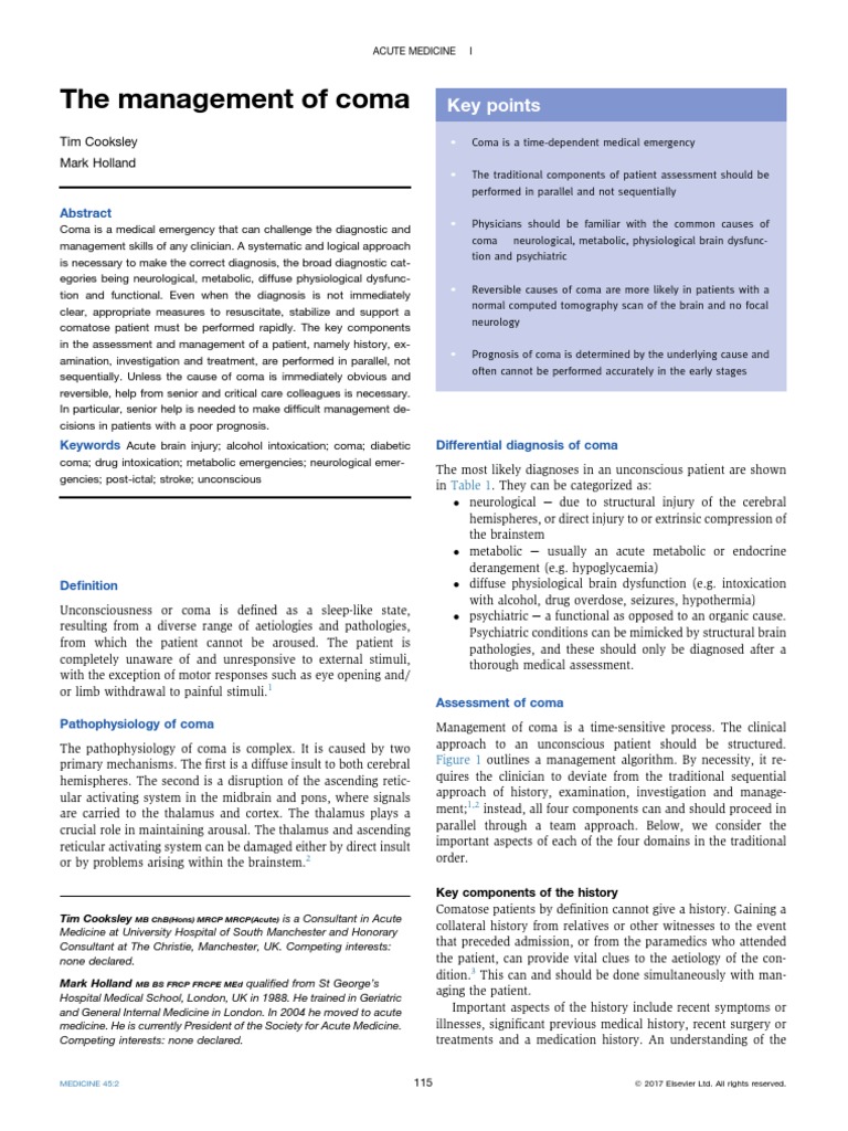 Coma Management | Coma | Neurology | Free 30-day Trial | Scribd