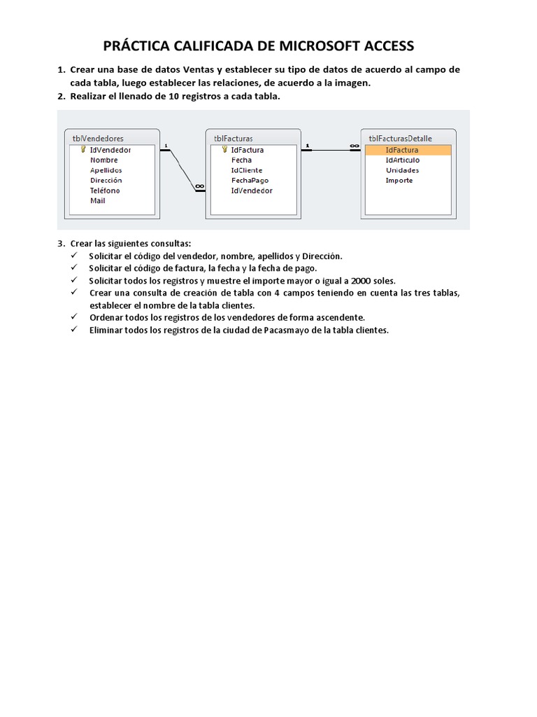 Práctica Calificada de Microsoft Access | PDF
