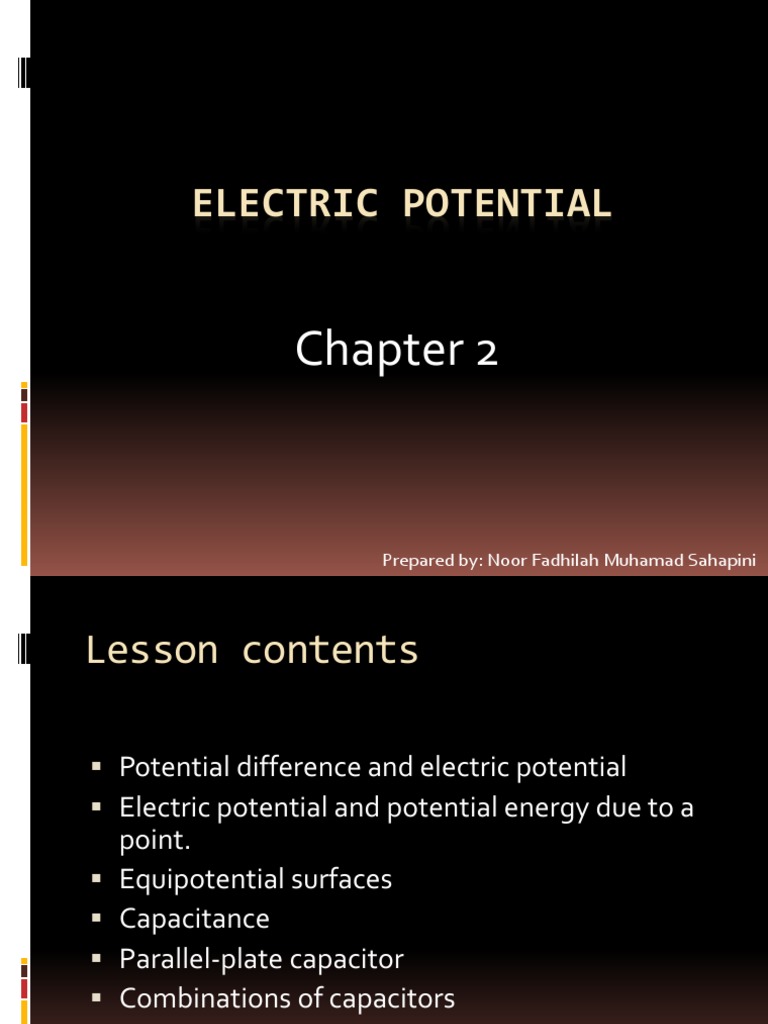 Chapter 2 Electric Potential | Download Free PDF | Potential Energy | Electricity