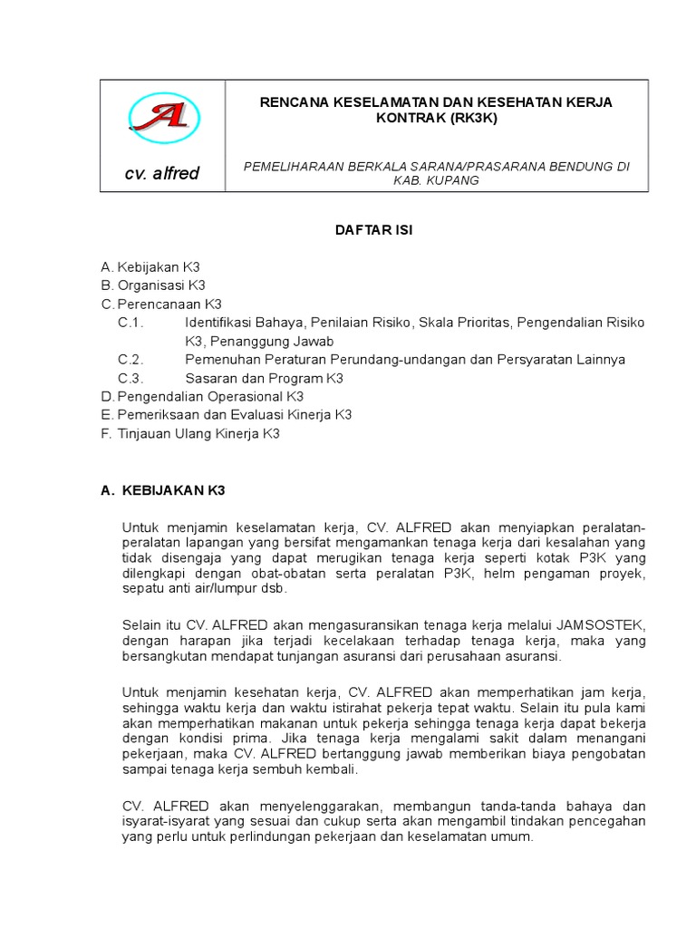 RK3K Pelaksanaan Pekerjaan | PDF