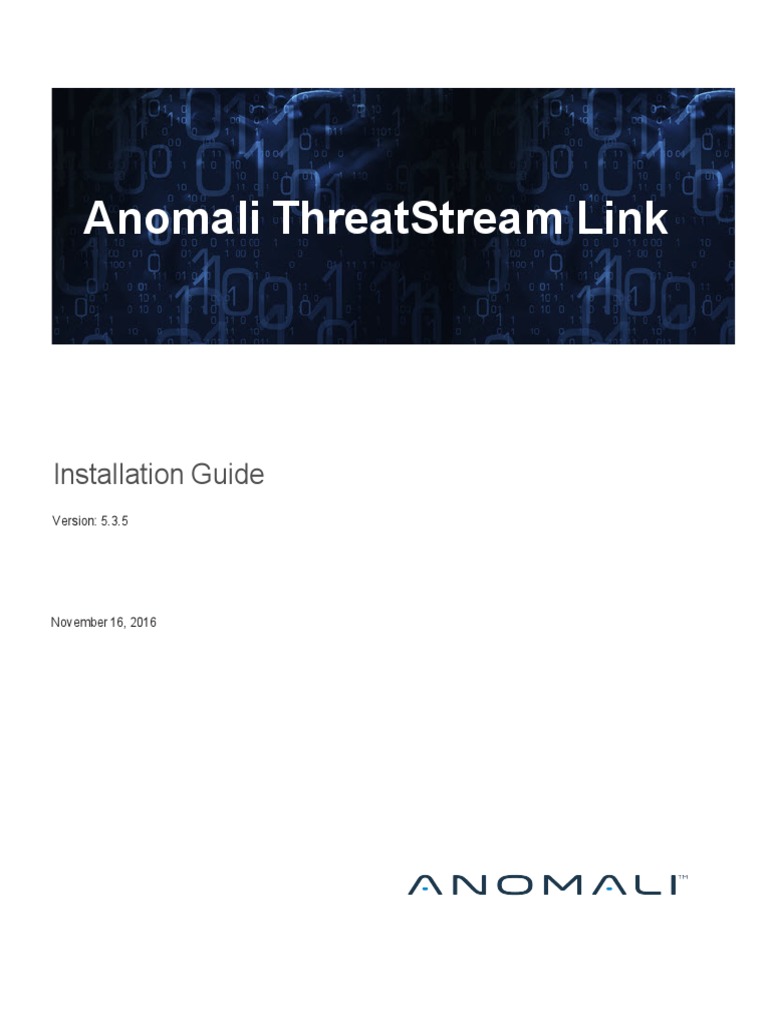 Anomali ThreatStream | PDF | Proxy Server | Installation (Computer Programs)