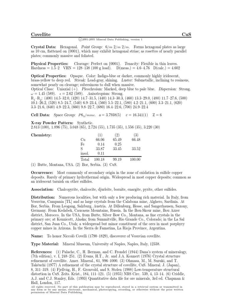 A Comprehensive Description of the Physical, Optical, and Chemical ...