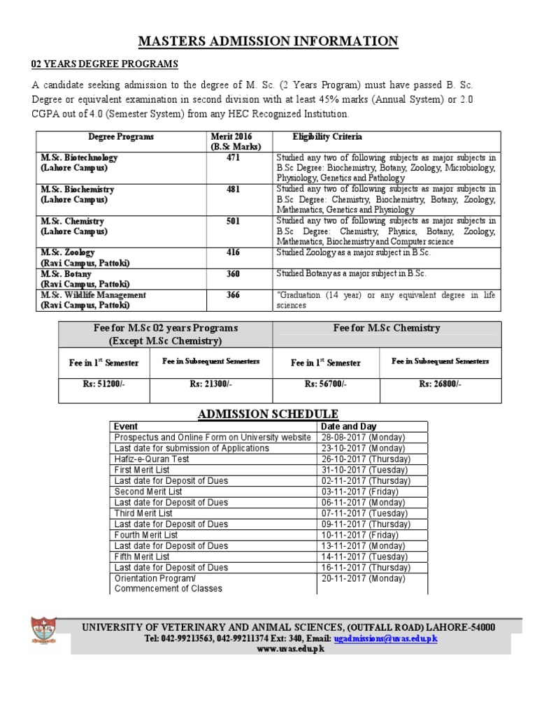 Eligibility Criteria MSC | PDF | Master Of Science | Bachelor Of Science
