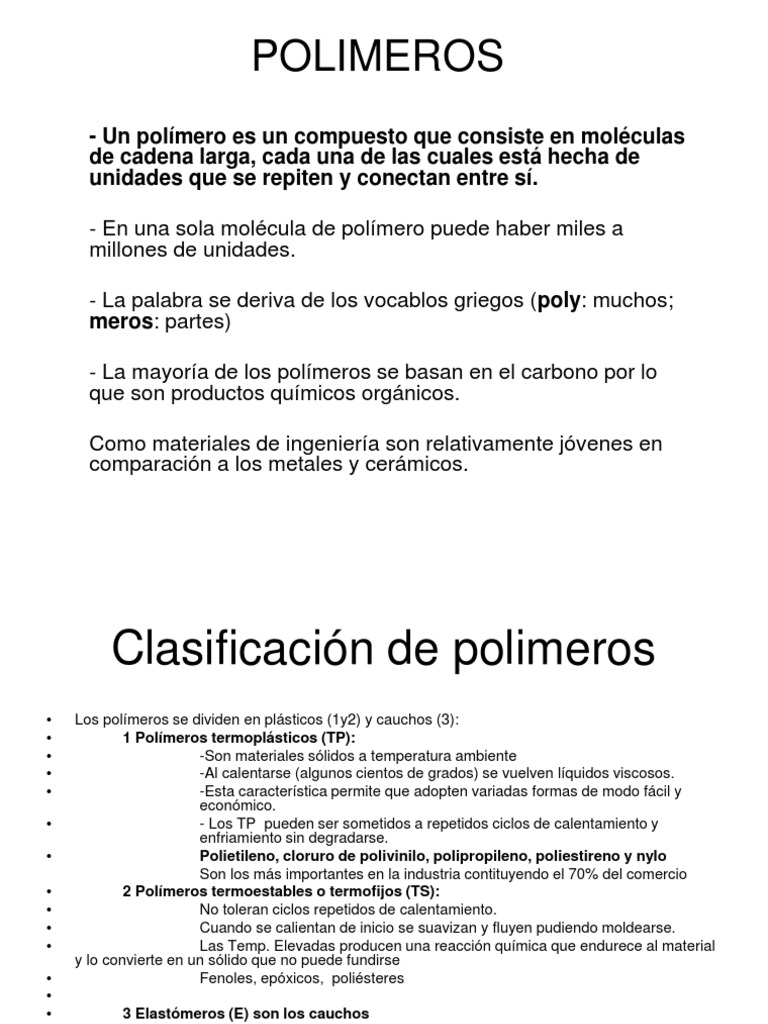 Clase Polimeros | PDF | Sólido amorfo | Polímeros