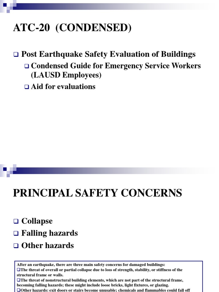 ATC-20 (Condensed): A Guide for Emergency Service Workers to Evaluate ...