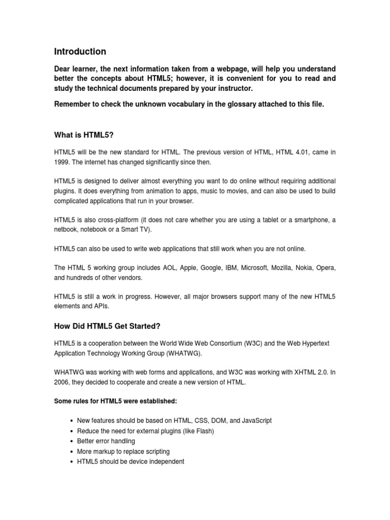 HTML5 Document For Activity | PDF | Html5 | Html