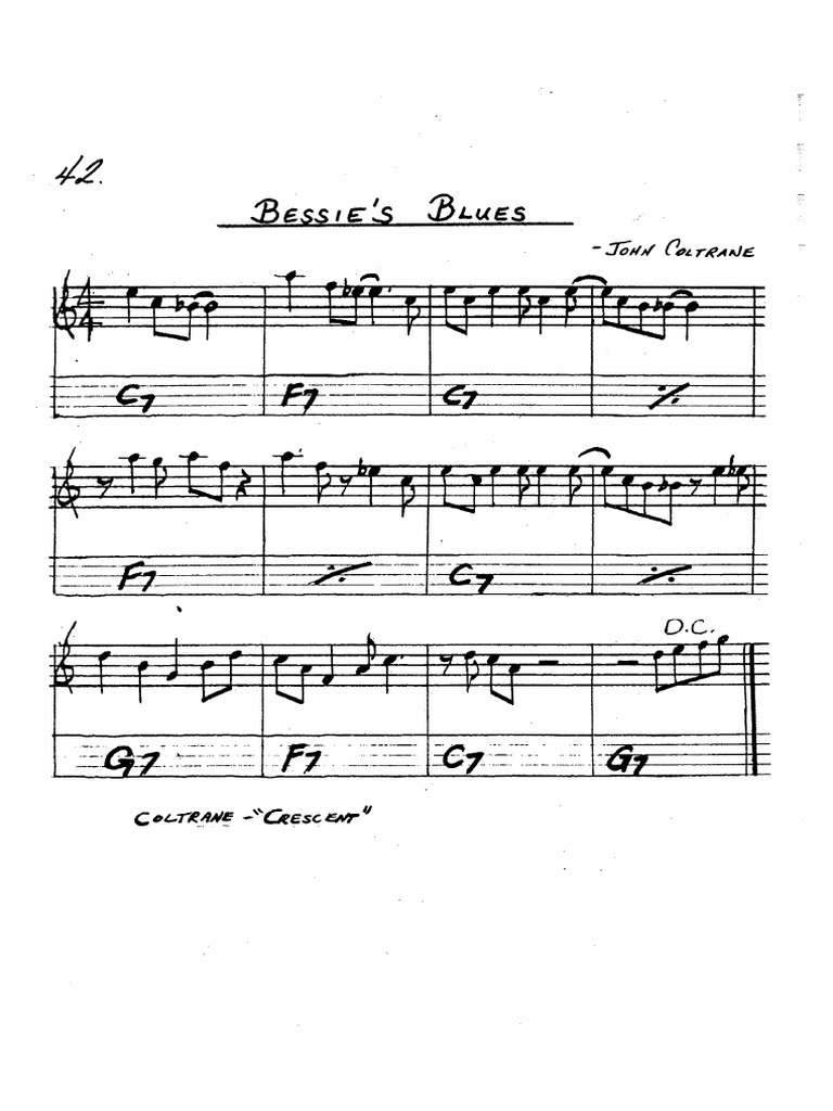 Bessie's Blues (Eb Lead Sheet)