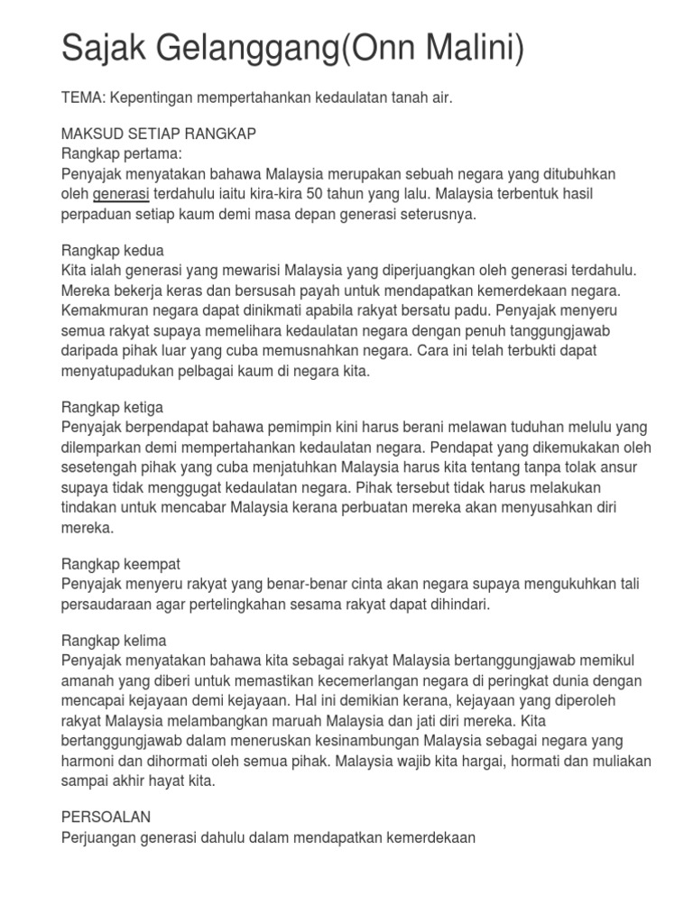 Nota Sajak | PDF