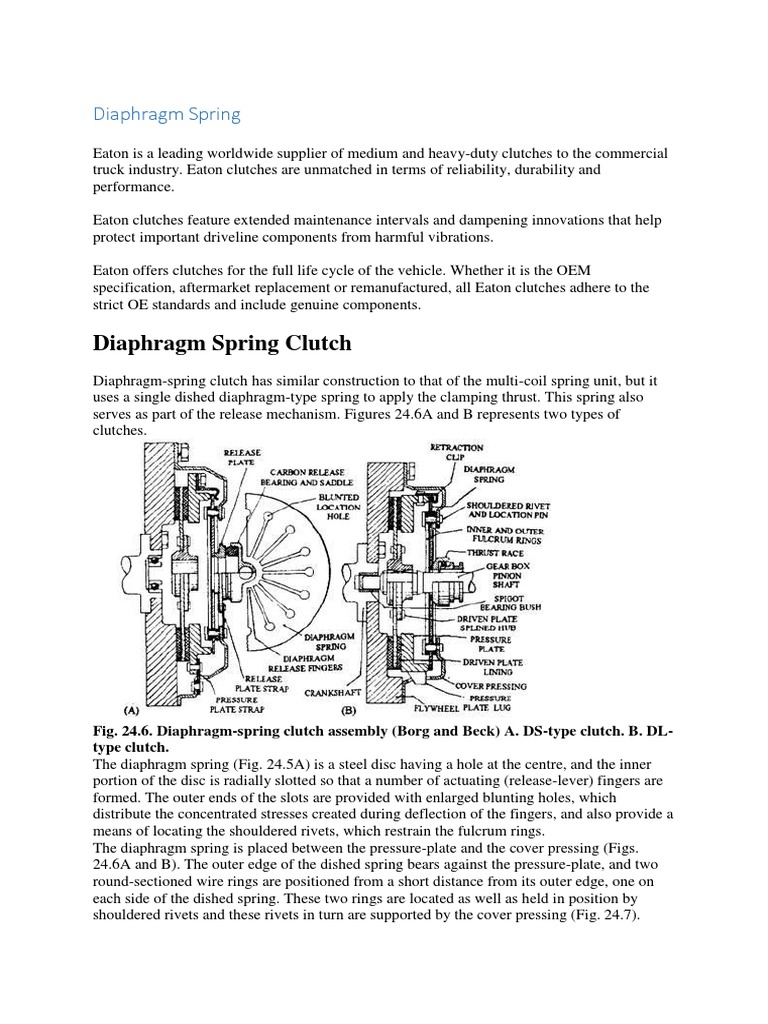 Diaphragm Spring Clutch | PDF | Clutch | Transportation Engineering