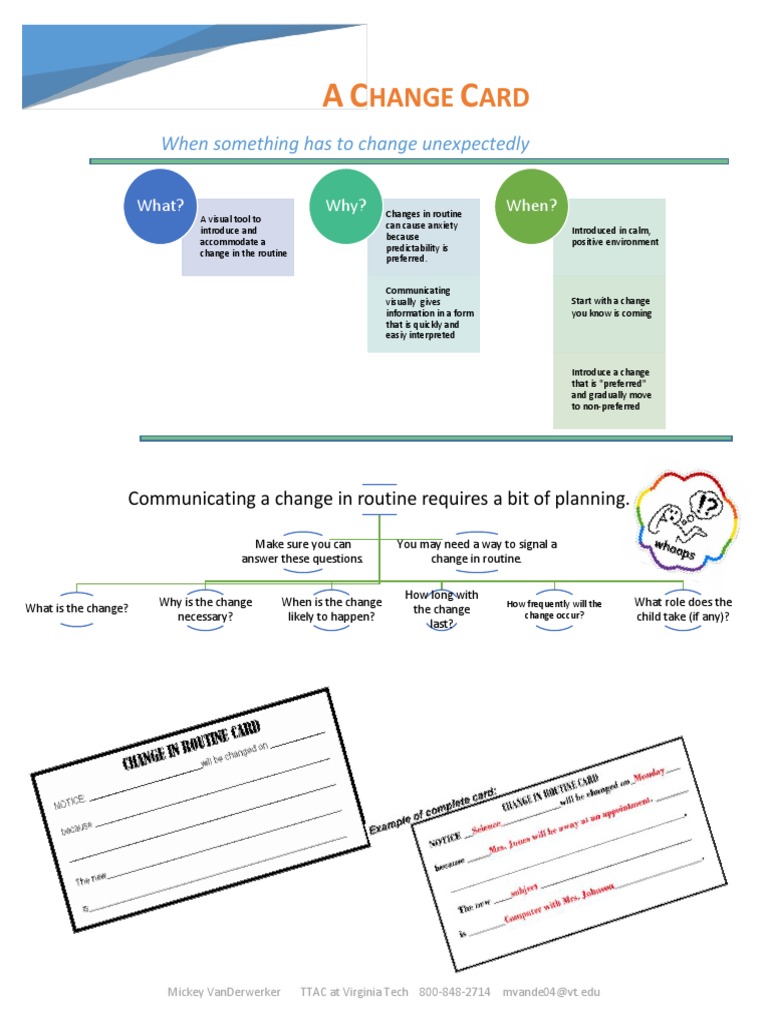 Change in Routine Info Graphic | PDF | Cognitive Science ...