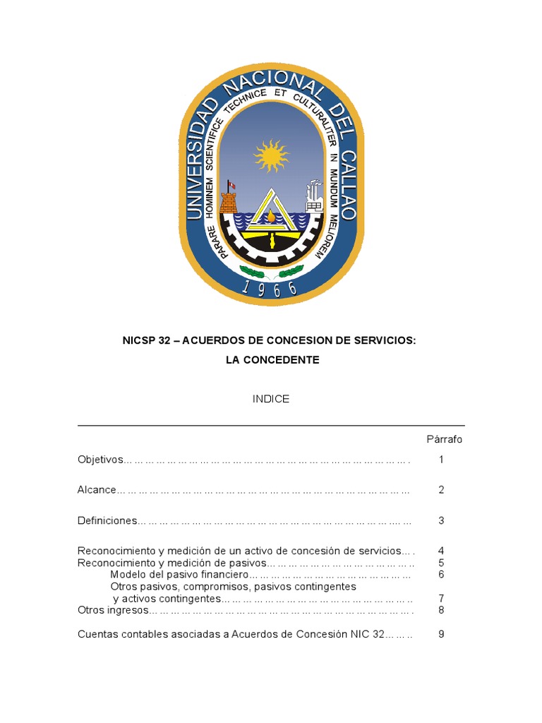 Nicsp 32 - Acuerdos de Concesion de Servicios8 | PDF | Depreciación ...
