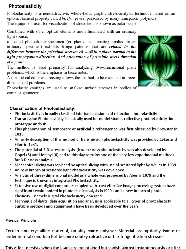 2D Photoelasticity | PDF | Polarization (Waves) | Waves