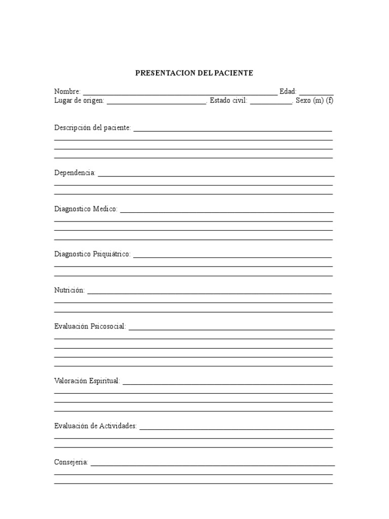 Perfil y progreso del tratamiento de un paciente | PDF | Medicina ...