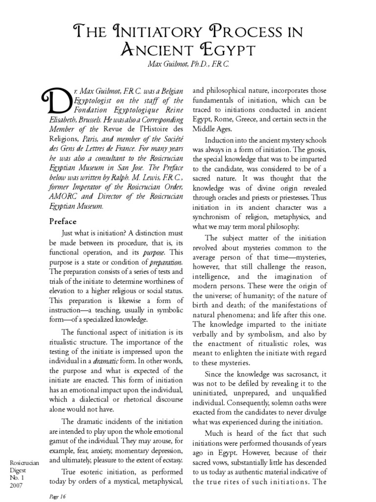 Ancient Initiation as a Sacred Preparation for the Phases of Existence ...