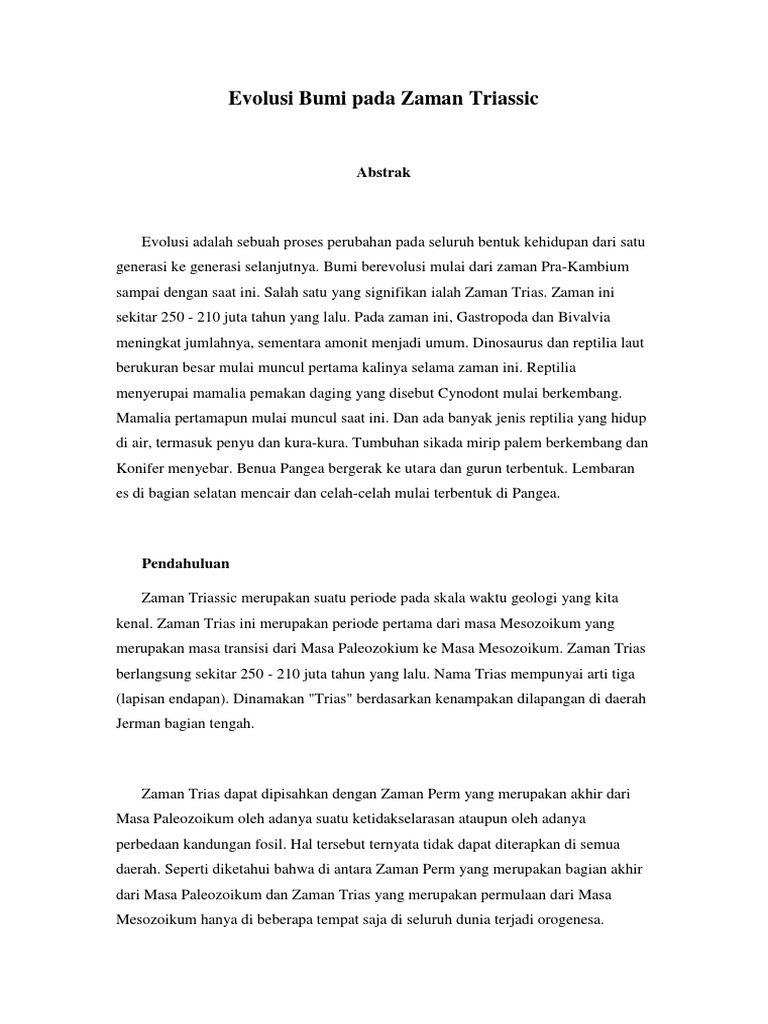 Evolusi Bumi Pada Zaman Triassic | PDF
