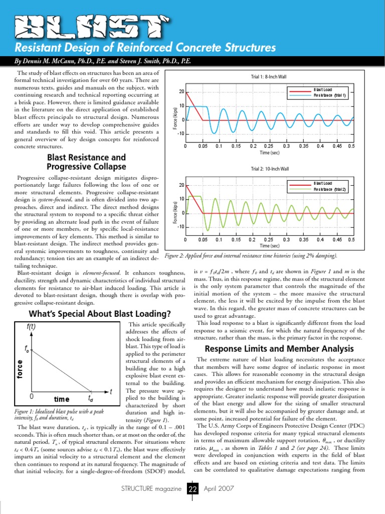 Blast Resistant Design of RC Structures | PDF | Beam (Structure ...
