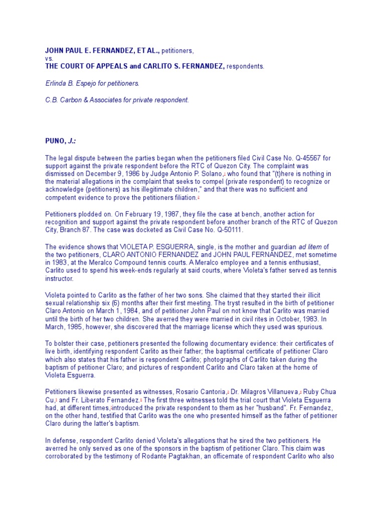 Court upholds dismissal of paternity case | PDF | Complaint | Witness