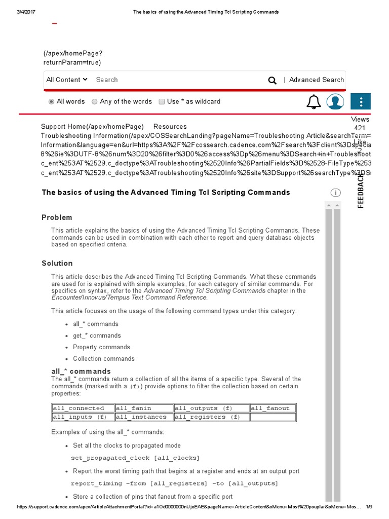 The Basics of Using The Advanced Timing TCL Scripting Commands | PDF | String (Computer Science ...