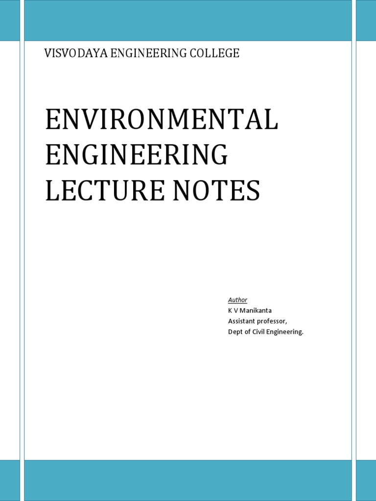 Environmental Engineering Lecture Notes | PDF | Sanitary Sewer | Sewage