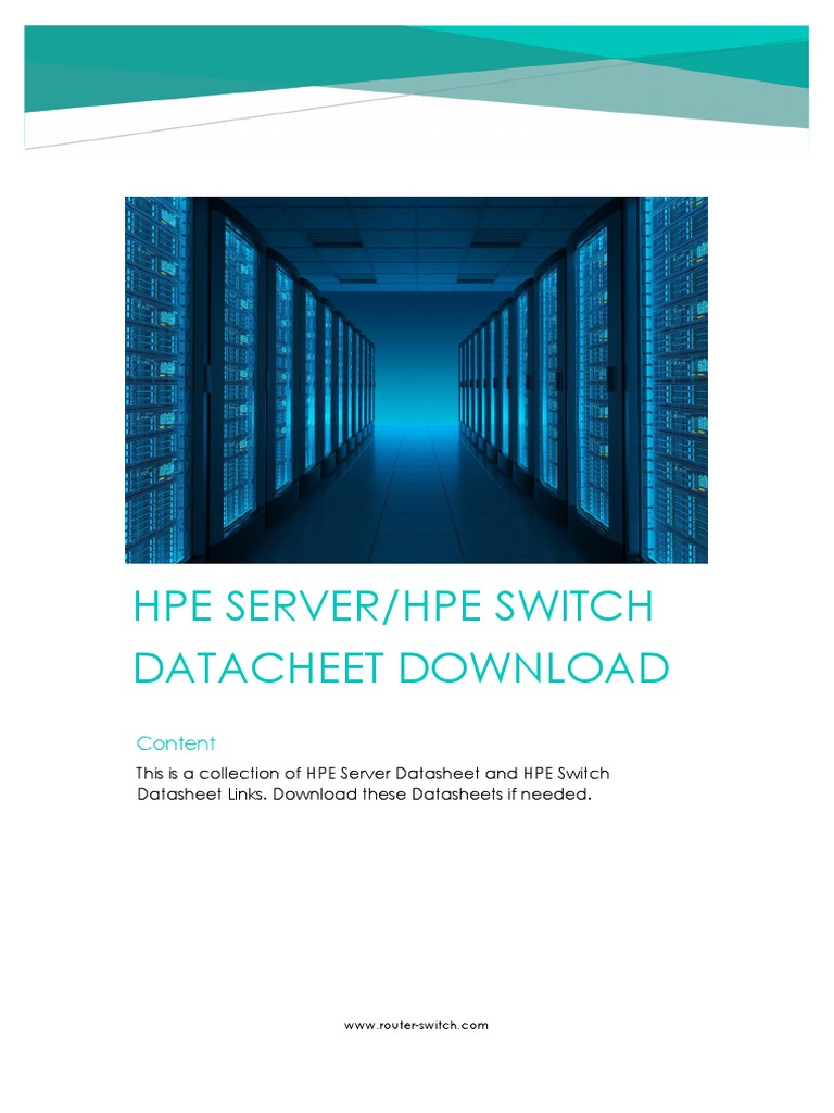 HPE Server and Switch Datasheet Documents | PDF